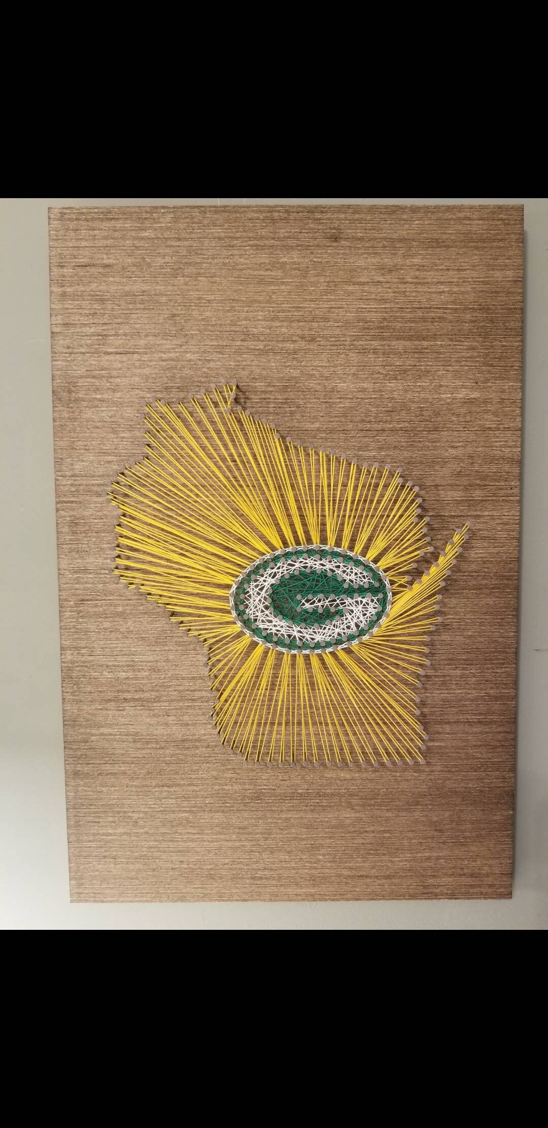 Green Bay Packers String Art 16"x16" - Etsy