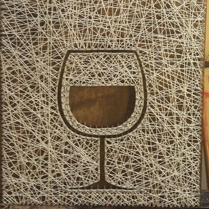 Wine Glass String Art 12x24 | Etsy