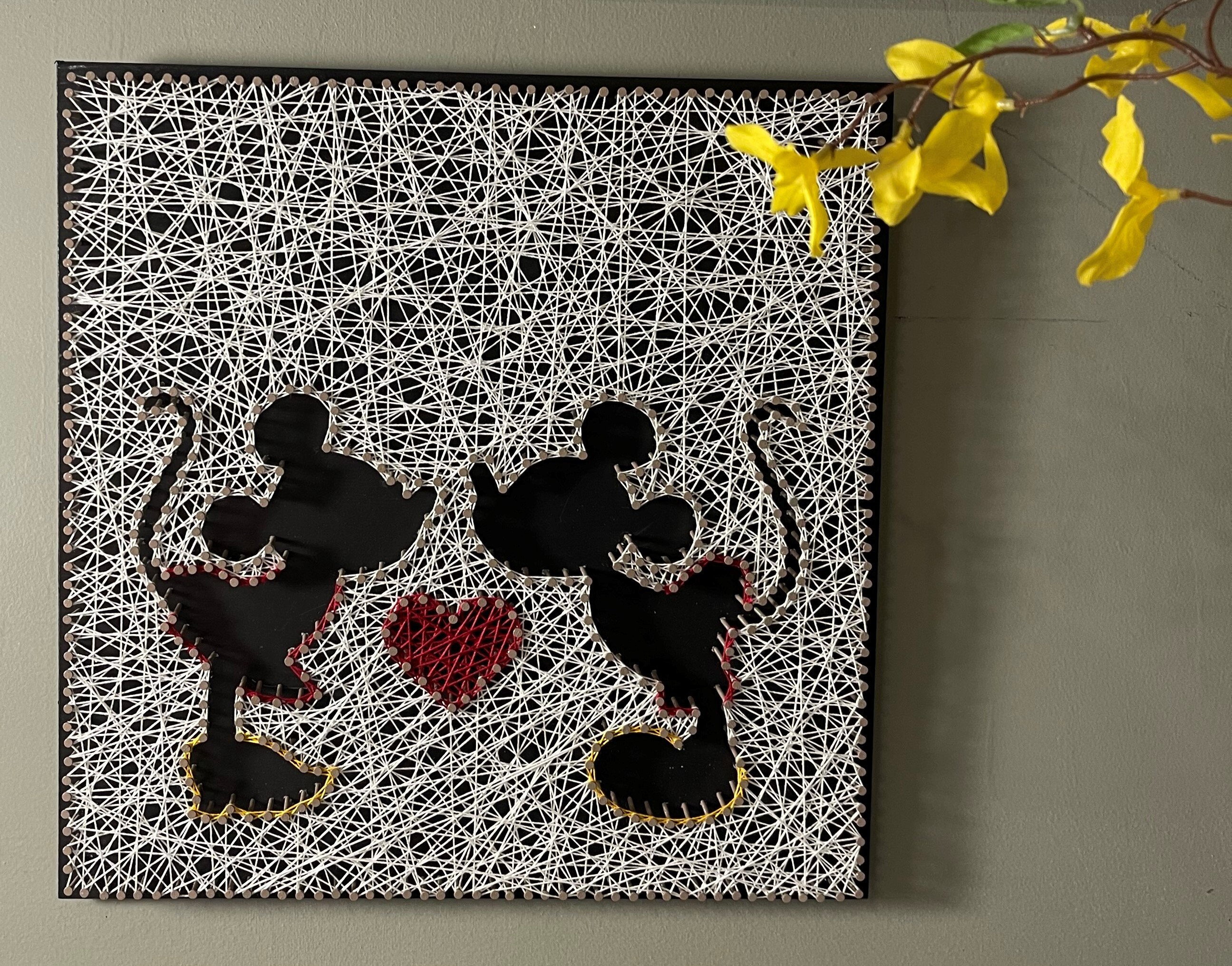 Disney Mickey & Minnie Love 16x16 - Etsy