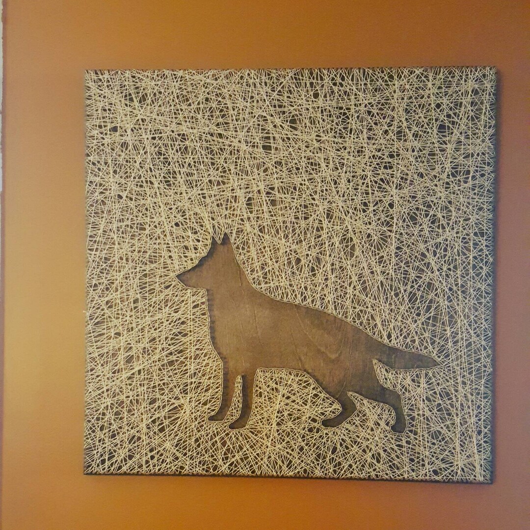 German Shepherd String Art 16"x16" - Etsy