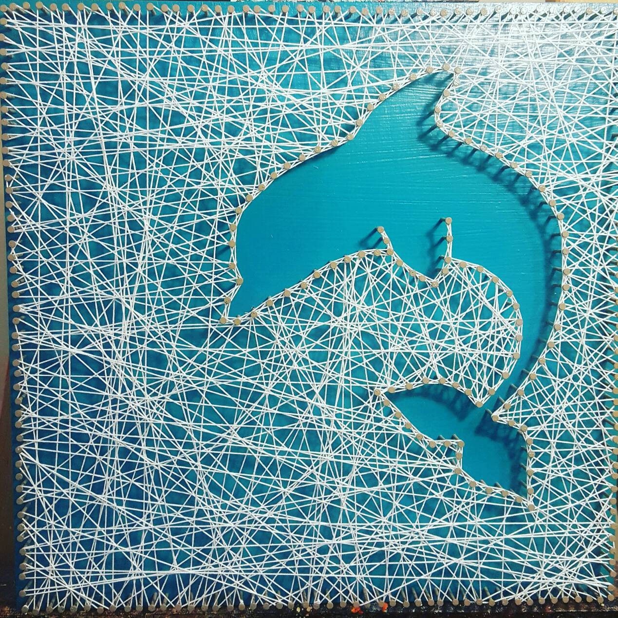 Dolphin String Art 16"x16" - Etsy