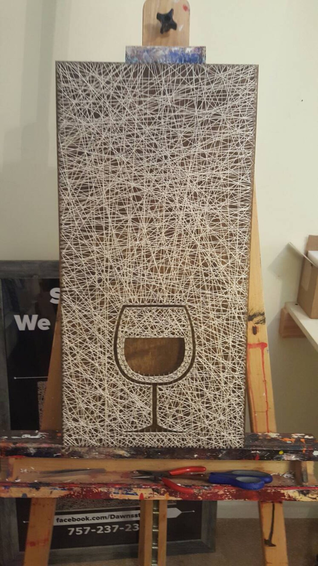 Wine Glass String Art 12x24 - Etsy