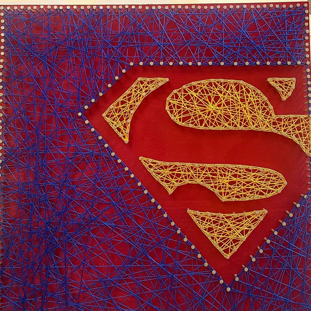Superman String Art Part Image 16x16 - Etsy