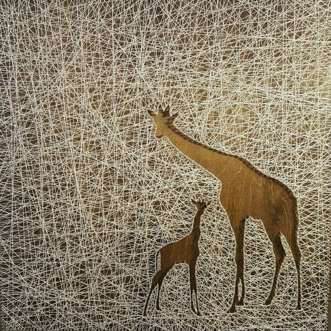 Giraffe Mama and Baby String Art 16"x16" - Etsy