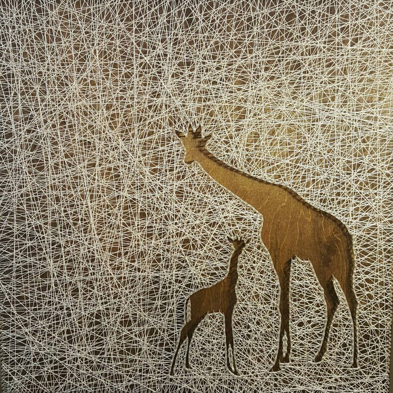 Giraffe Mama and Baby String Art 16x16 - Etsy