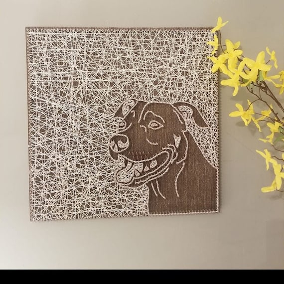 Pitbull Angled String Art 16x16 - Etsy
