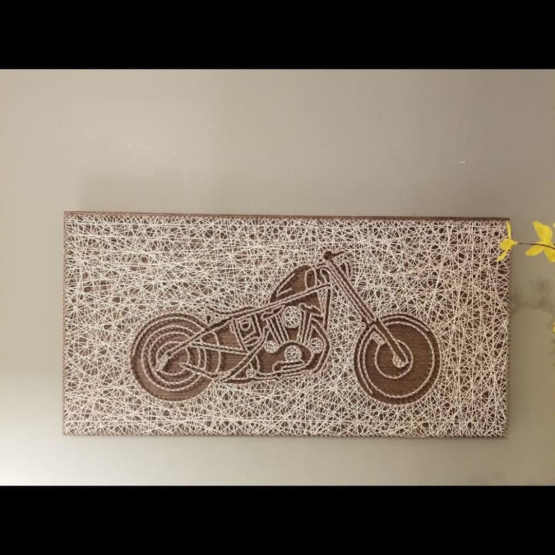 Motorcycle String Art 12"x24" - Etsy