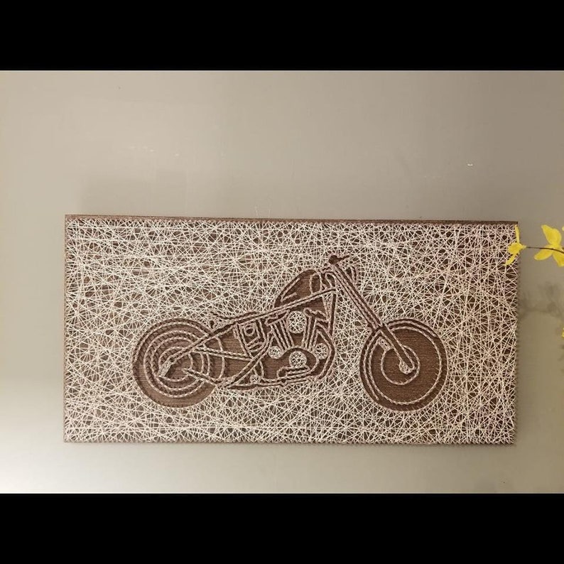 Motorcycle String Art 12x24 - Etsy