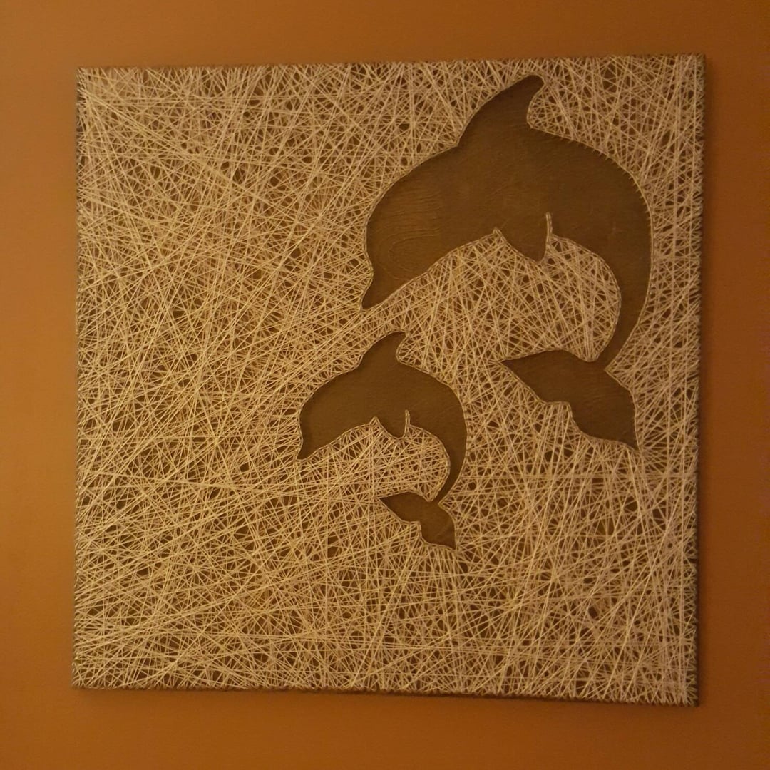 Double Dolphins String Art 16"x16" - Etsy