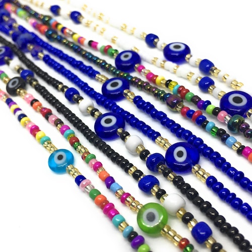 Evil Eye Protection Waist Beads Belly Chain for Weight Loss - Etsy