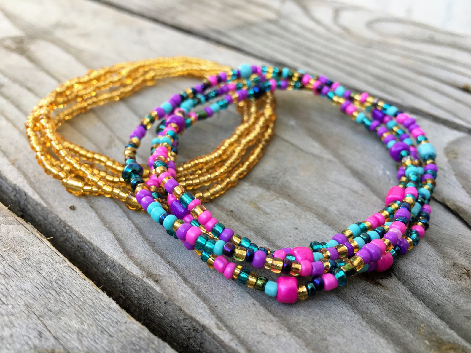 Double Strand 2 piece Waist Beads Belly bead Body jewelry | Etsy