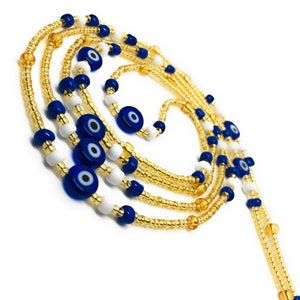 Evil Eye Protection Waist Beads, Belly Chain for Weight Loss, 25-60 ...