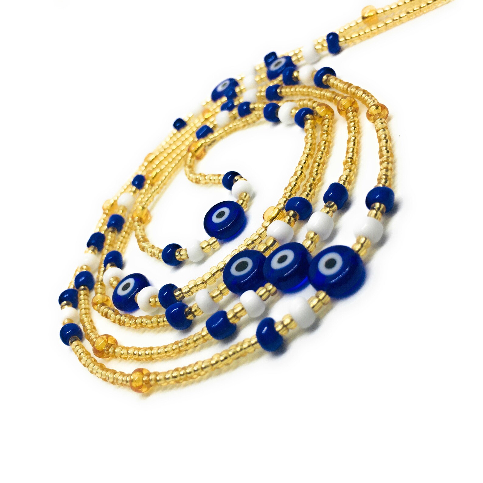 Evil Eye Protection Waist Beads Belly Chain for Weight Loss - Etsy