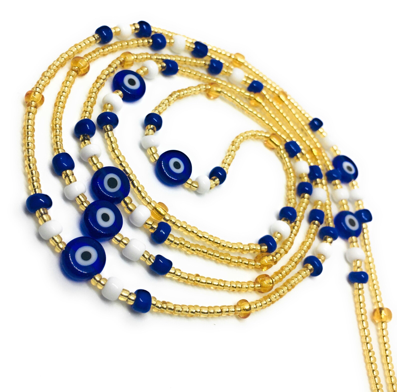 Evil Eye Protection Waist Beads Belly Chain for Weight Loss - Etsy