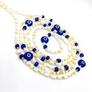 Tie on Waist Beads, 25-60 Inches Belly Bead, Evil Eye Belly Chains ...