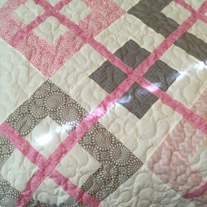 Queen Size Pink, Gray and Cream "puttin on the Ritz" Quilt - Etsy