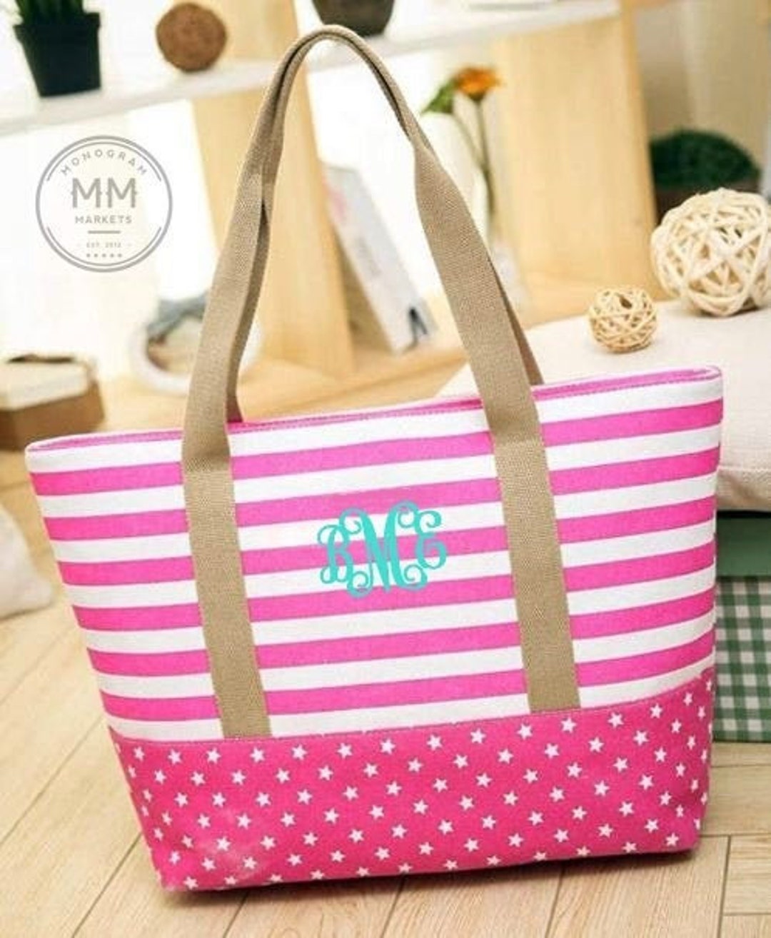 Monogrammed Tote Bag - Etsy
