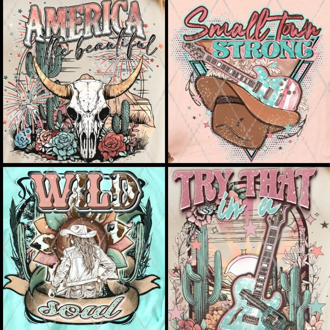 Western Style DTF Transfers for Shirts BOHO Cowgirl DTF 2 Print Minimum - Etsy