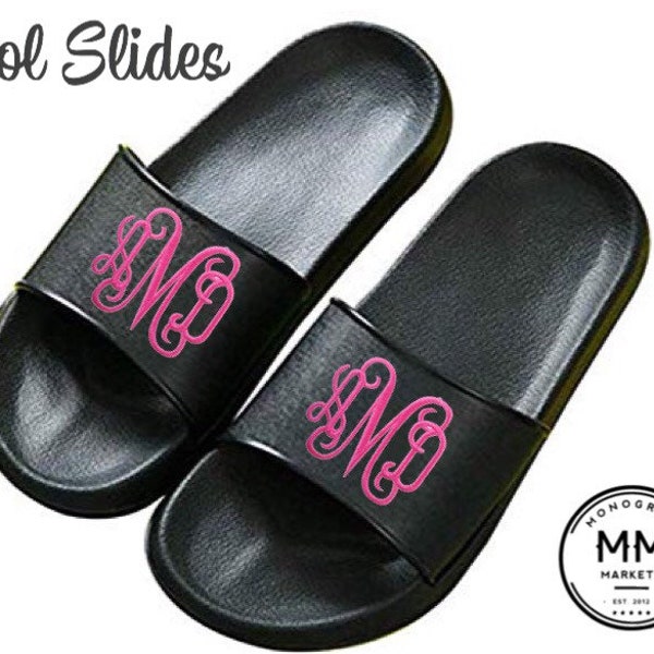 Monogrammed Slides - Etsy