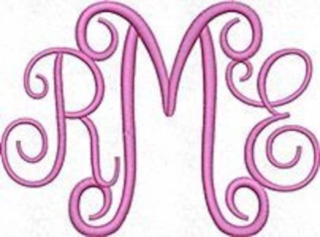Swirl Monogram Font PES Format, Machine Embroidery Font - Etsy
