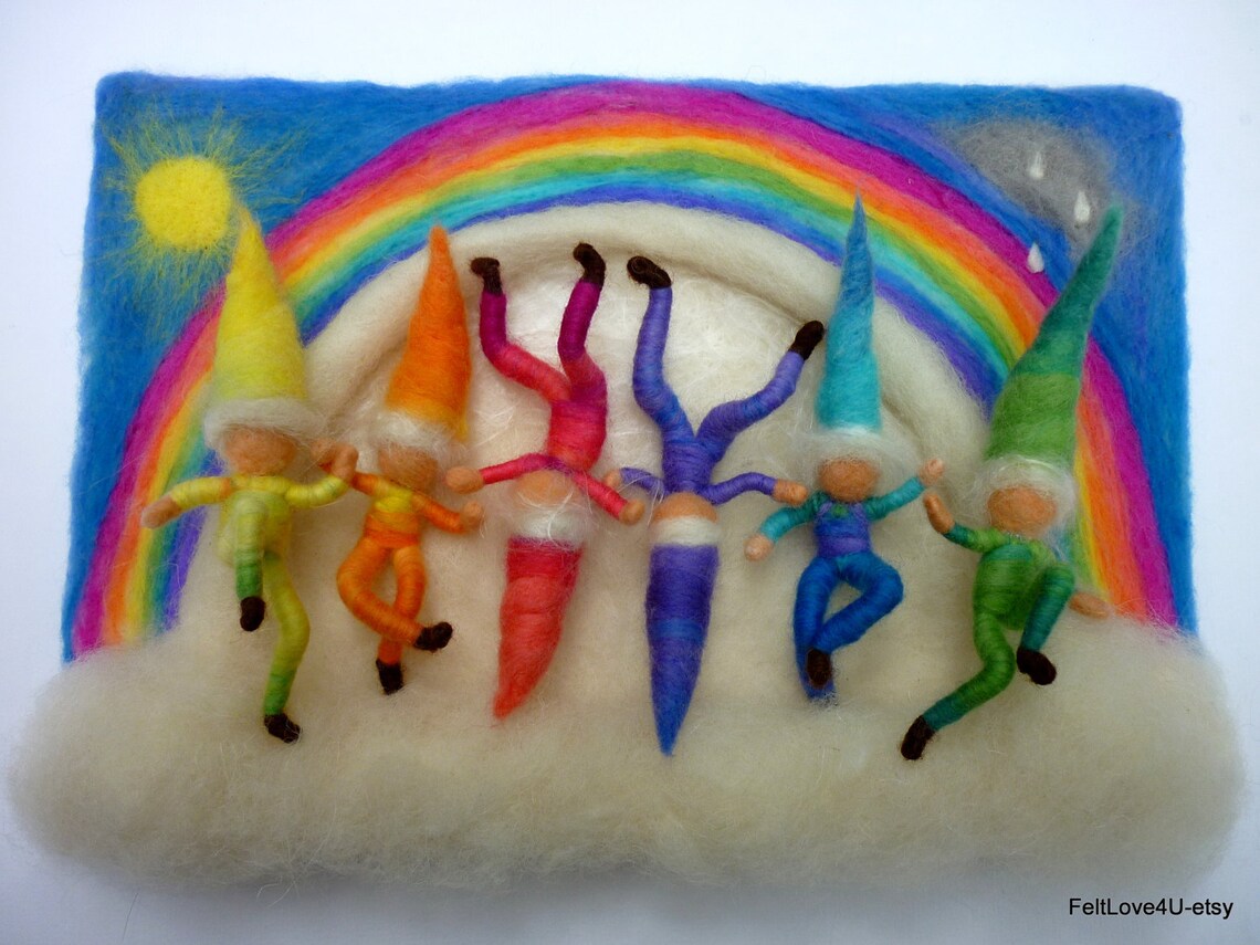 6 Toy Felt Rainbow Elves© 15cm.removable Toys From 3D Waldorf - Etsy ...