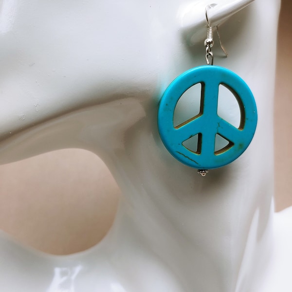 Turquoise Peace Sign - Etsy