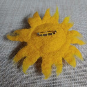 Large Felted Sun Brooch, Fun and Functional Jewelry, Brightens Outfits ...