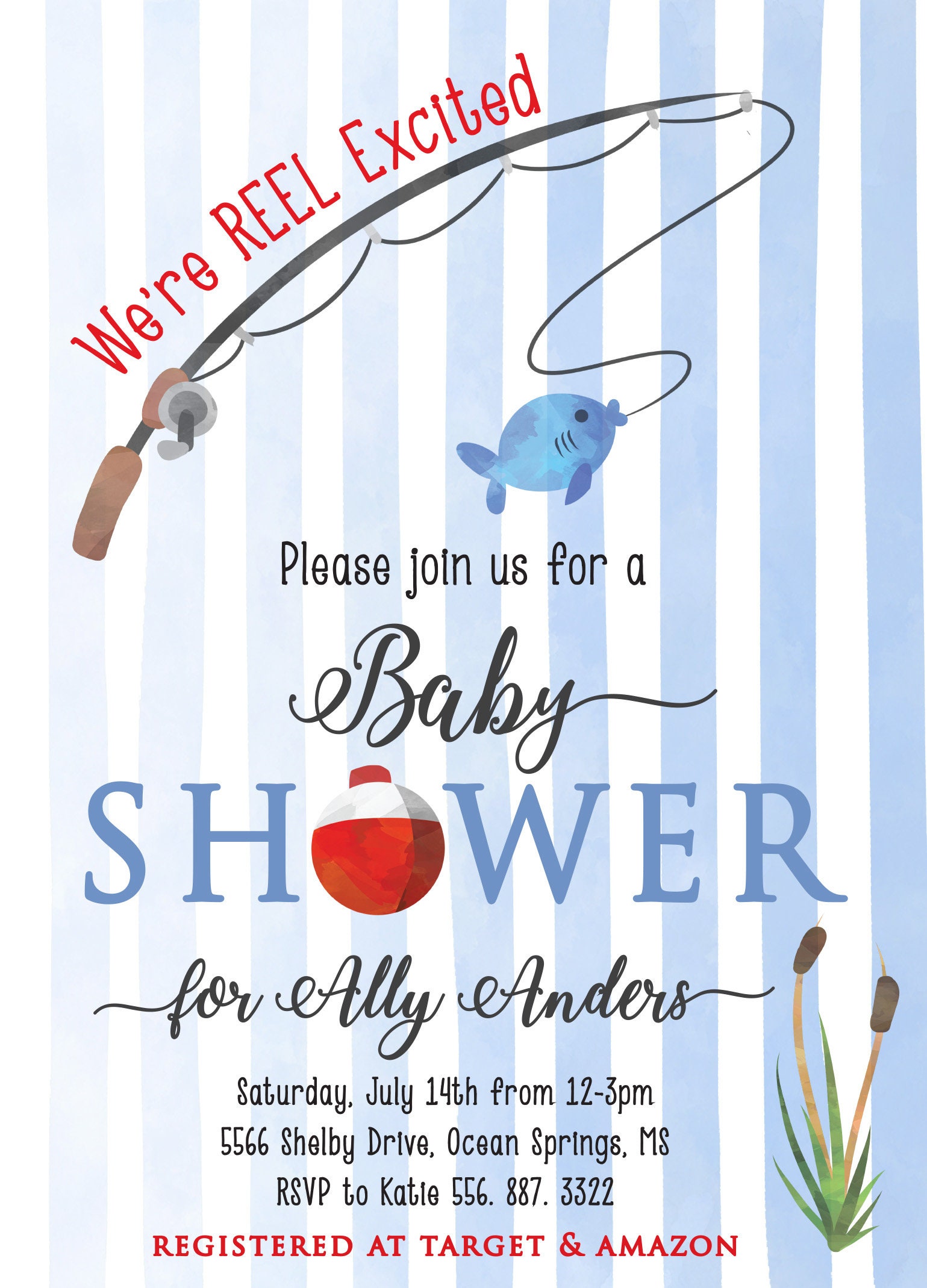 Fishing Baby Shower Invitation Printable/digital File/boy Baby | Etsy