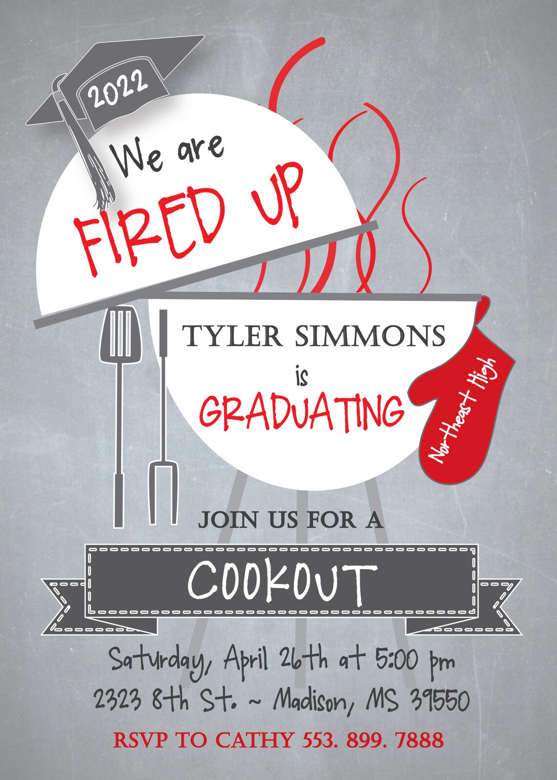 Graduation Party Cookout Invitation Printable/digital | Etsy