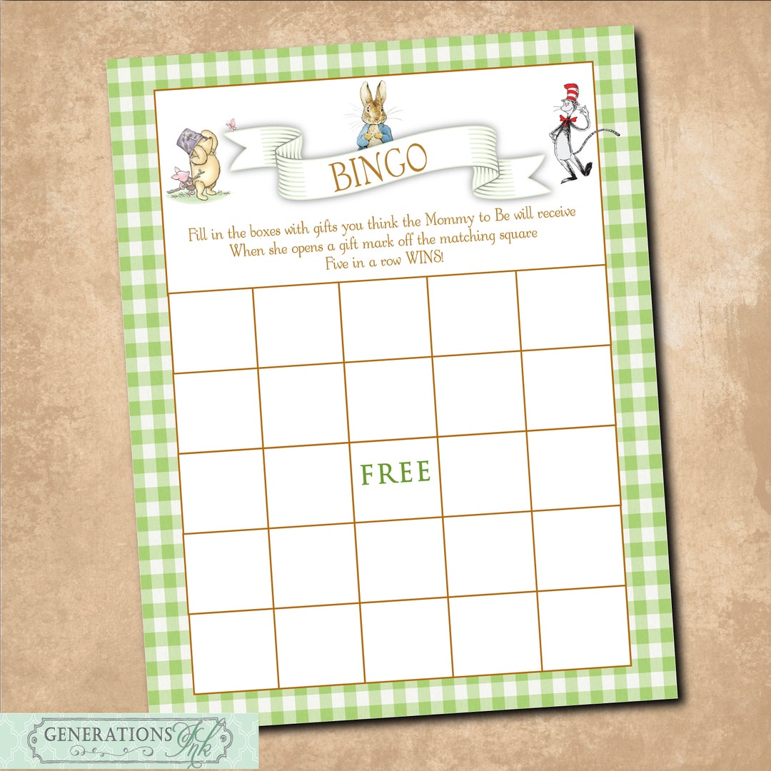INSTANT DOWNLOAD, Storybook Baby Shower BINGO Game, Storybook Baby ...