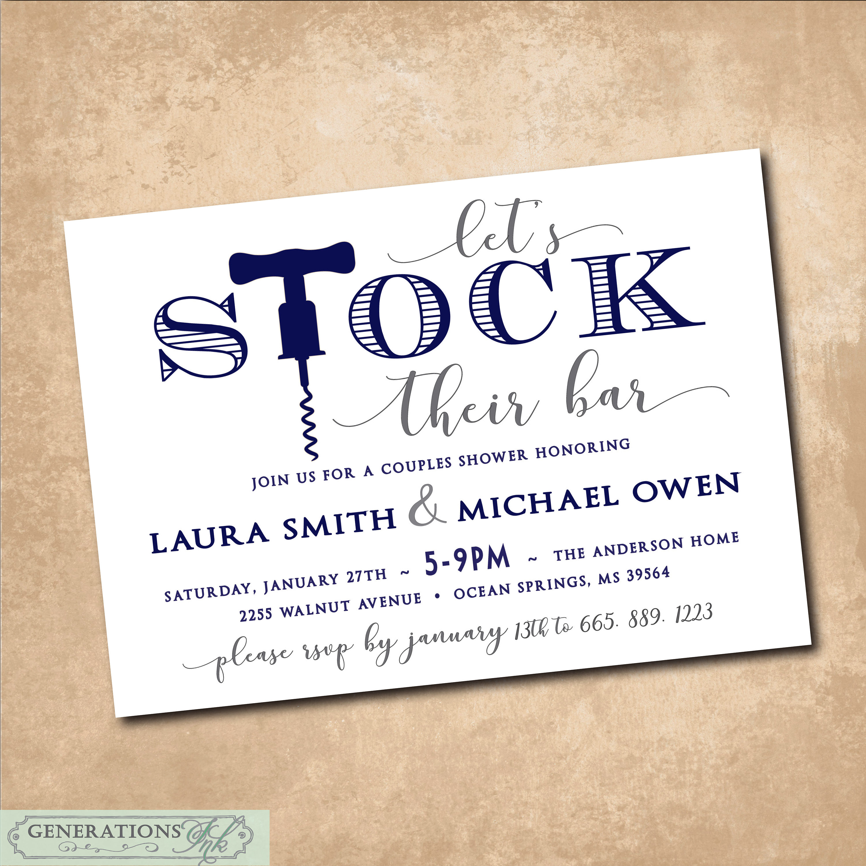 Stock the Bar Invitation printable Stock the Bar Shower | Etsy