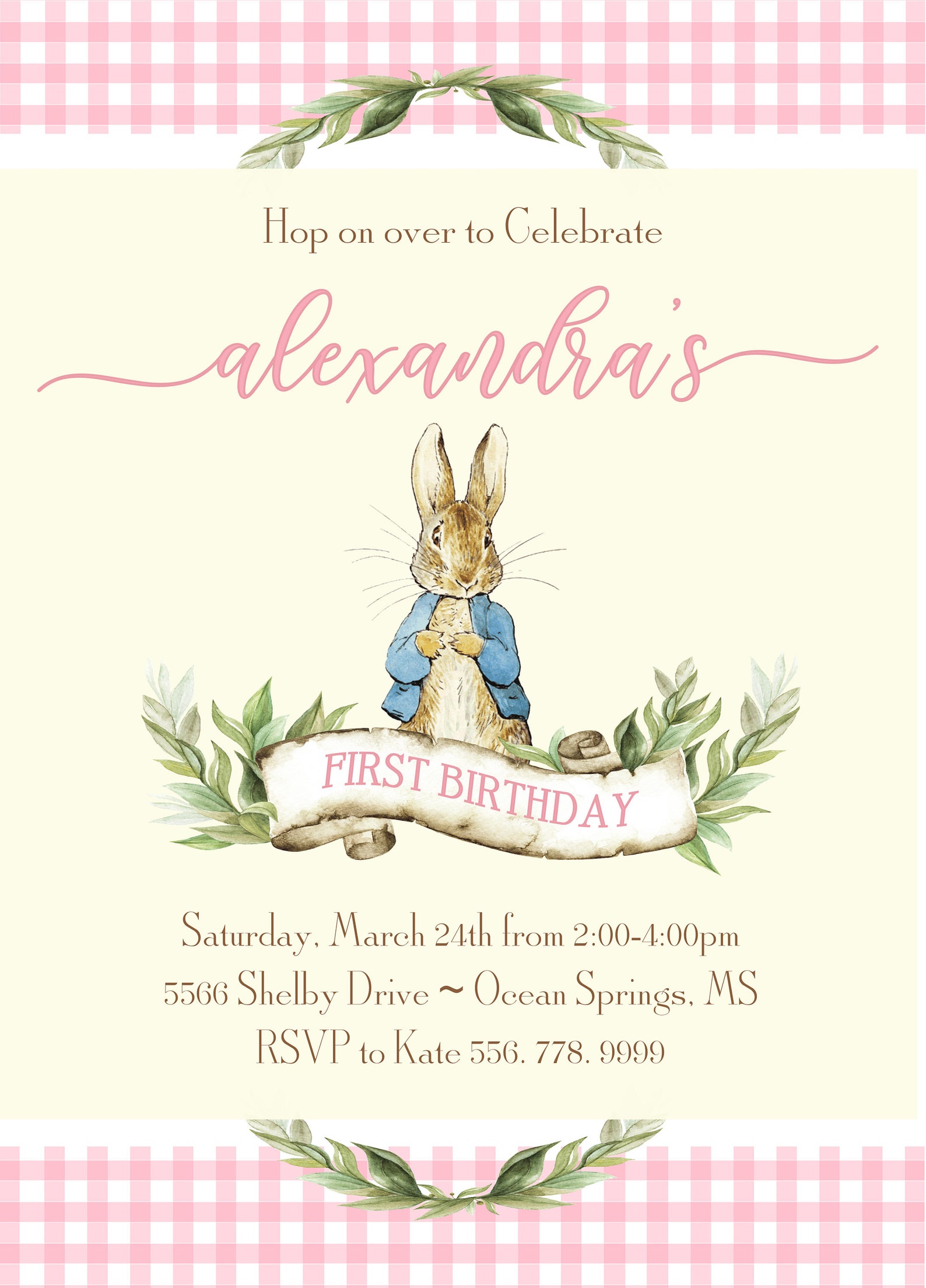 Peter Rabbit Birthday Invitation Printable/digital File/girl - Etsy