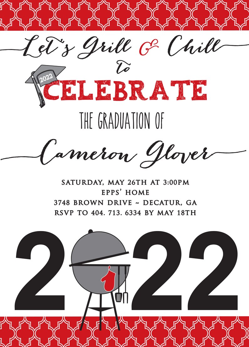 Graduation Party Invitation Graduation Cookout Class of - Etsy
