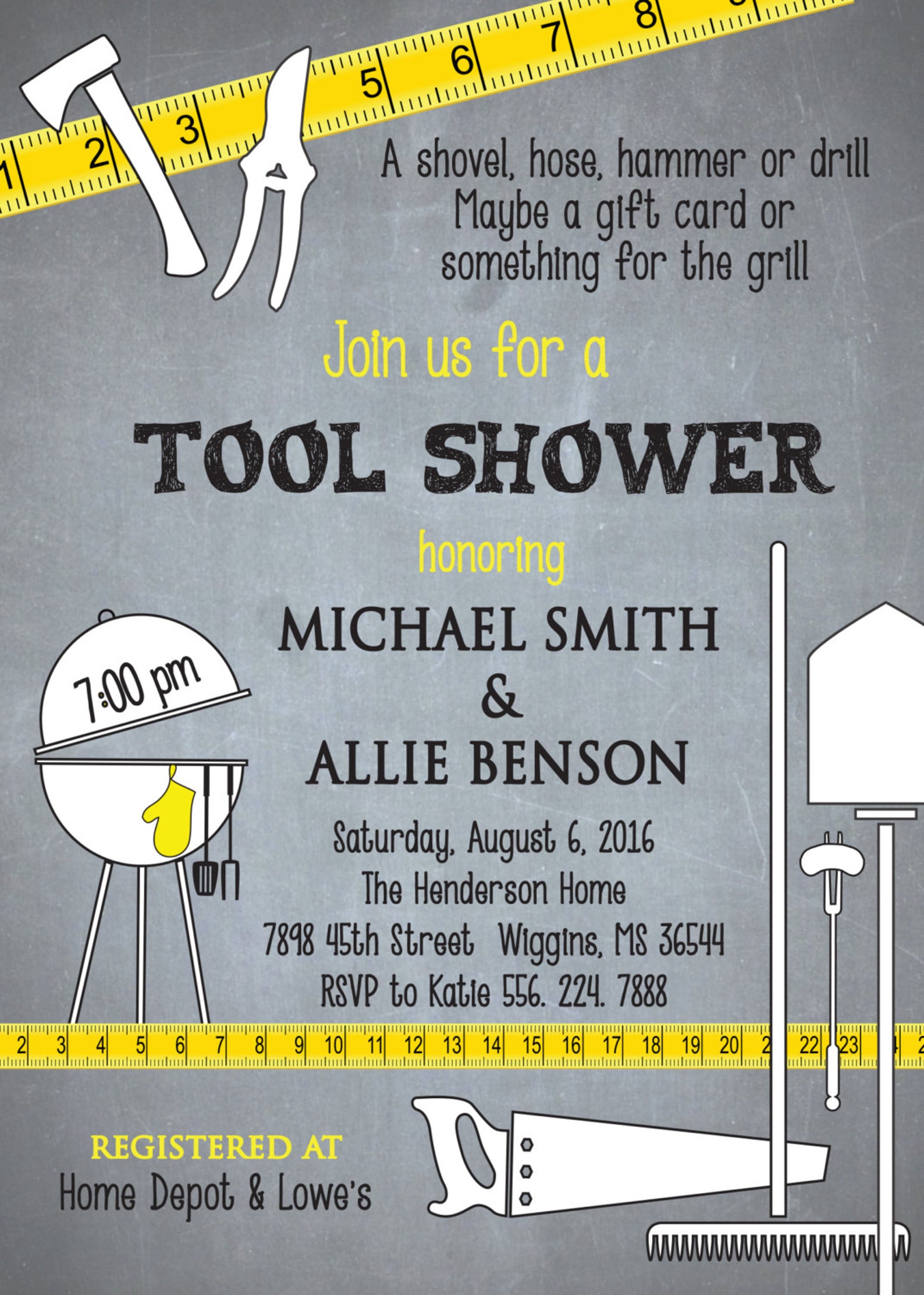Tool Shower Invitation Printable/tool and Gadget Handyman - Etsy
