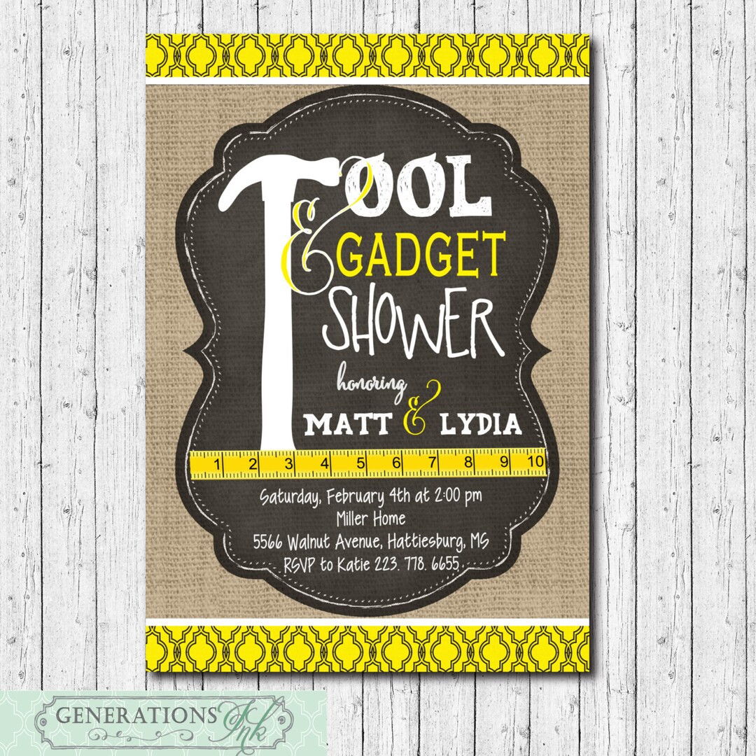 Tool and Gadget Shower Invitation, Honey Do Shower, Groom Shower ...