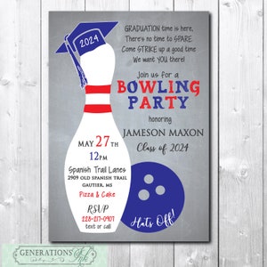 Bowling Party Graduation Invitation, Senior Bowling Party, Graduation ...