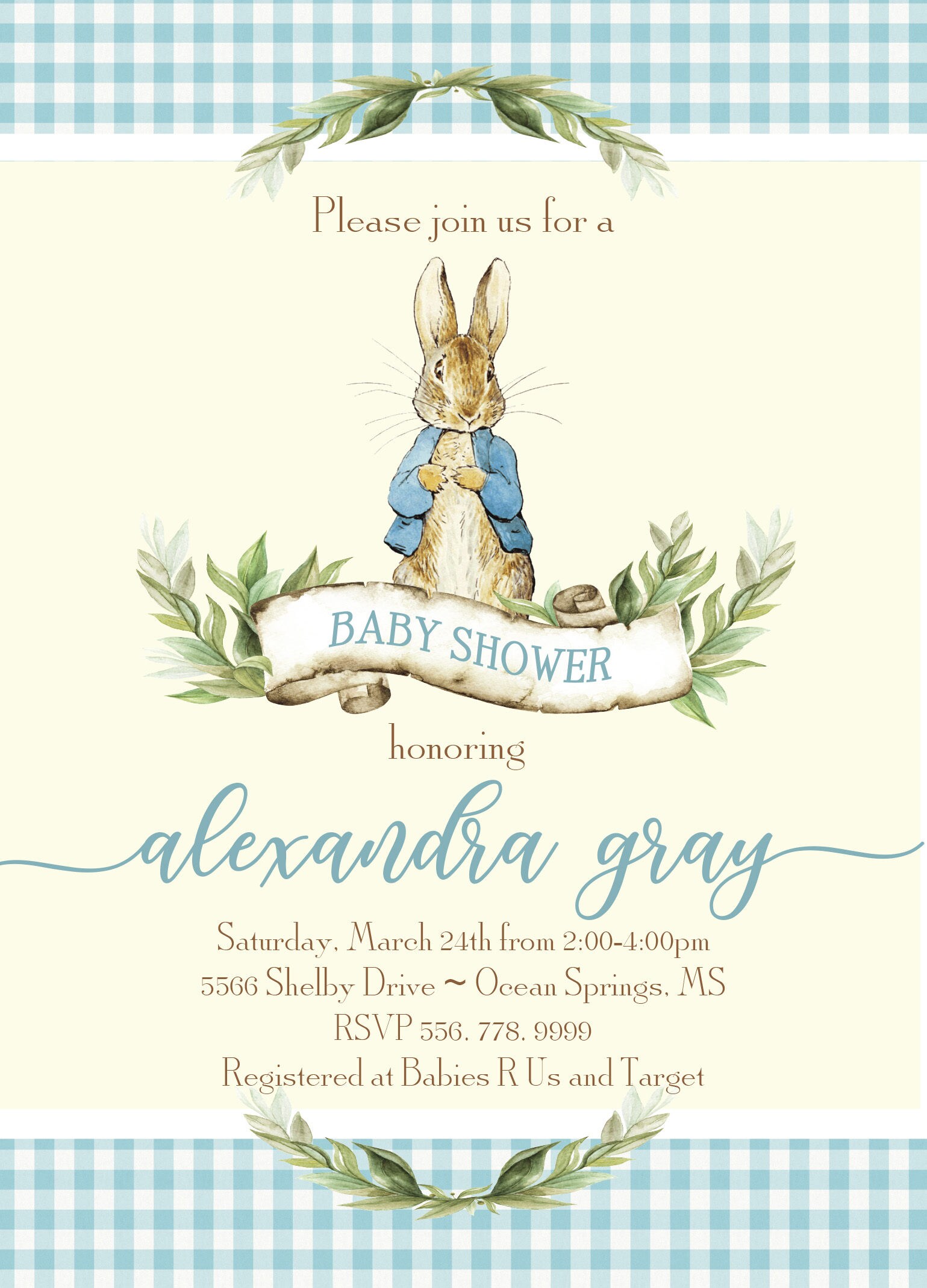 Vintage Peter Rabbit Baby Shower Invitation/digital - Etsy