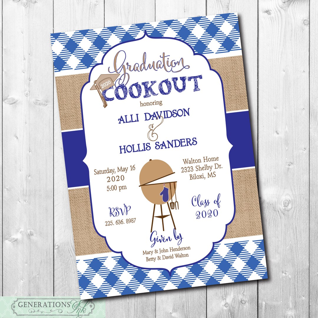 Graduation Party Invitation, Graduation Cookout, Senior Party, Class of ...