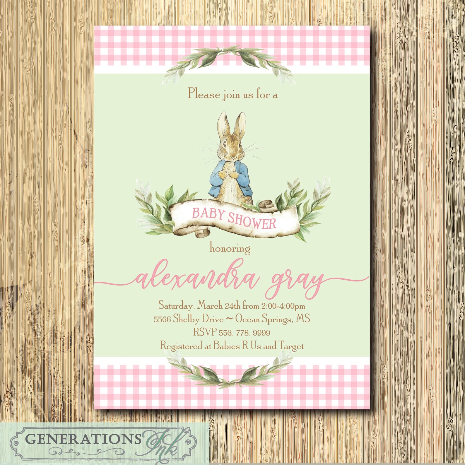 Vintage Peter Rabbit Baby Shower Invitation Printable/digital - Etsy