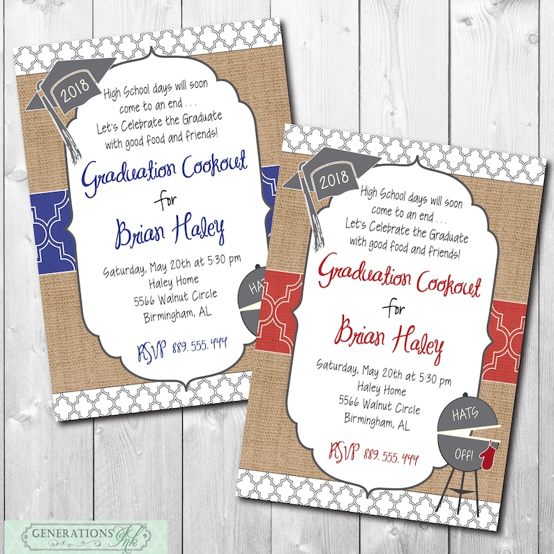 Graduation Party Cookout Invitation Graduation Party - Etsy