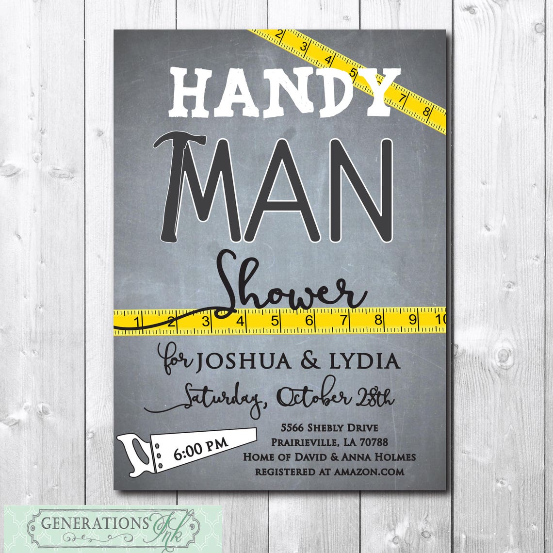 Handyman Shower Invitation Tool Shower Honey Do Shower - Etsy