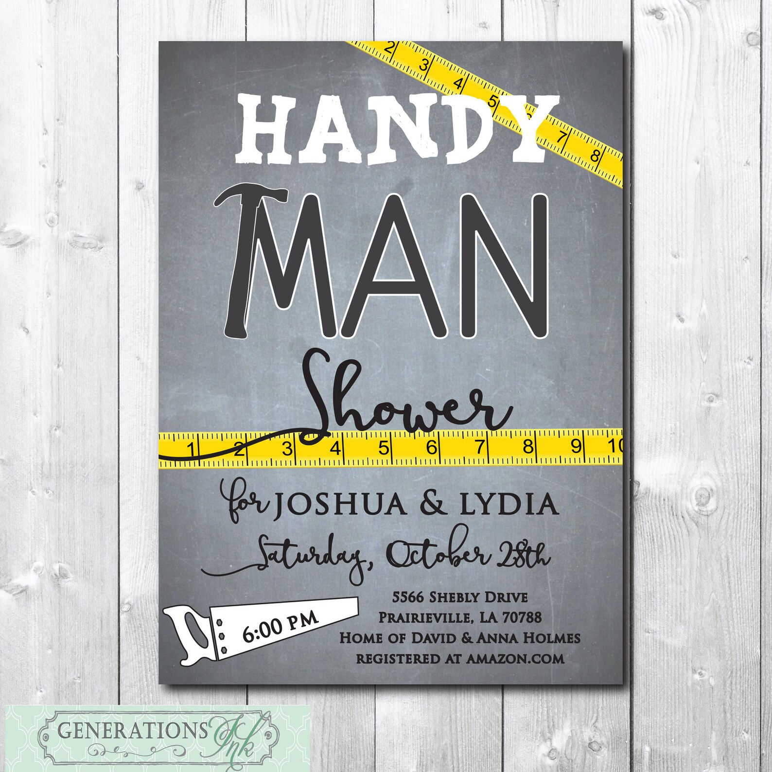 Handyman Shower Invitation, Tool Shower, Honey Do Shower, Groom Shower ...