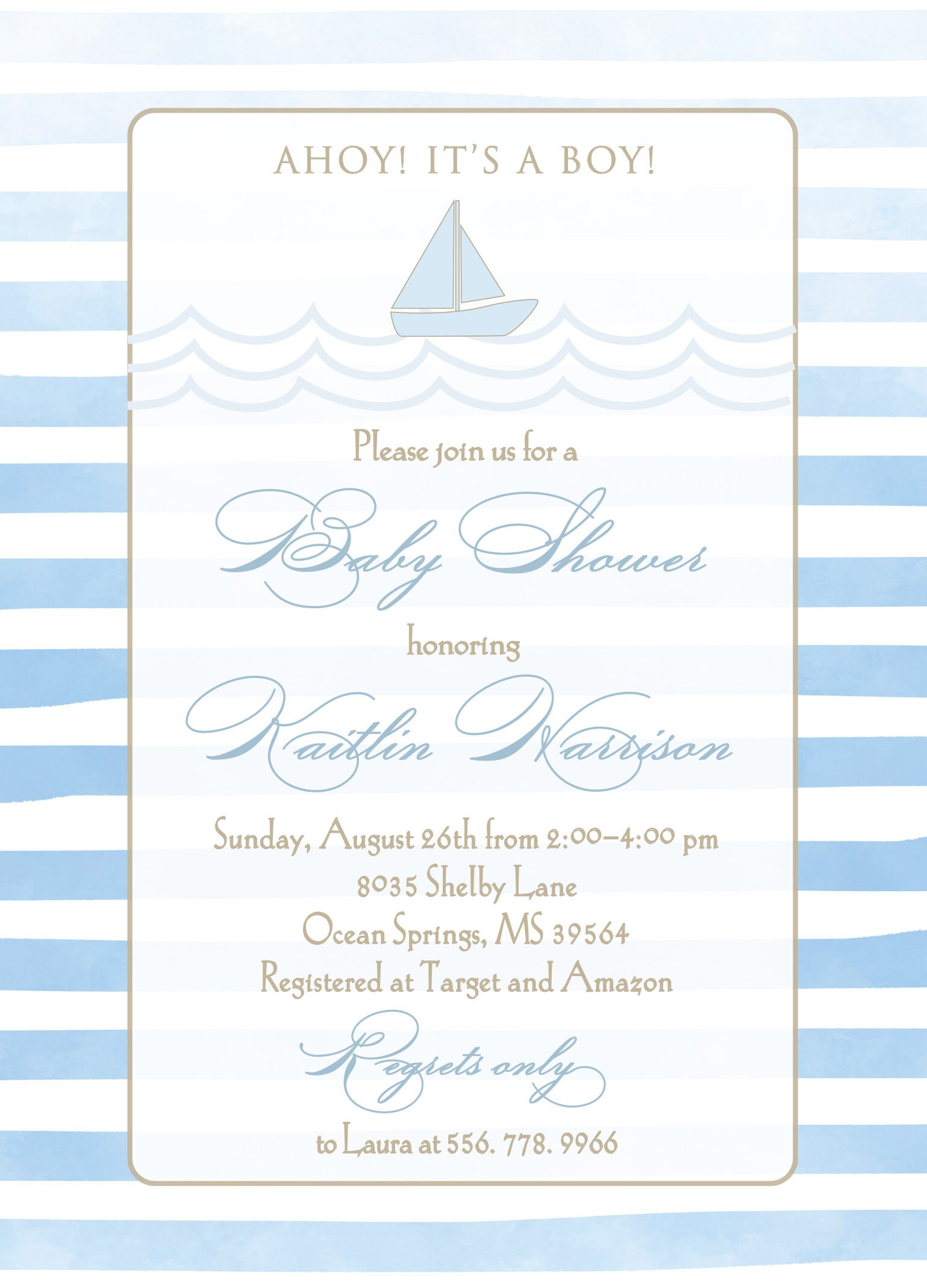 Nautical Baby Shower Invitation Printable/digital | Etsy