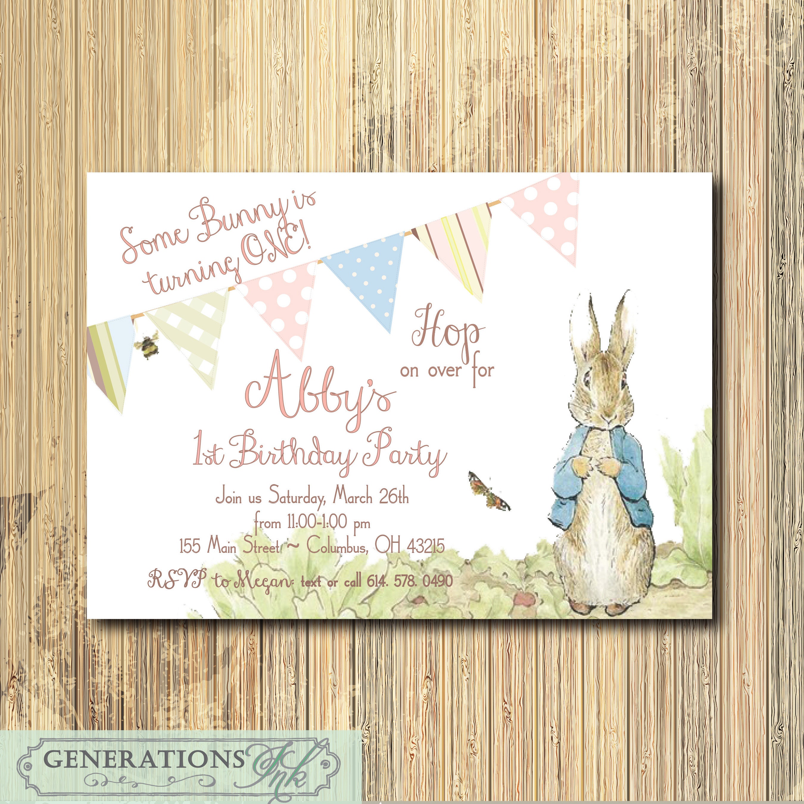 Peter Rabbit Birthday Invitation Girl/printable/digital/peter - Etsy