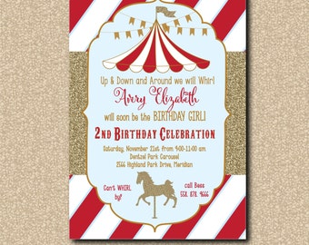 Carousel Invitation Birthday - Etsy