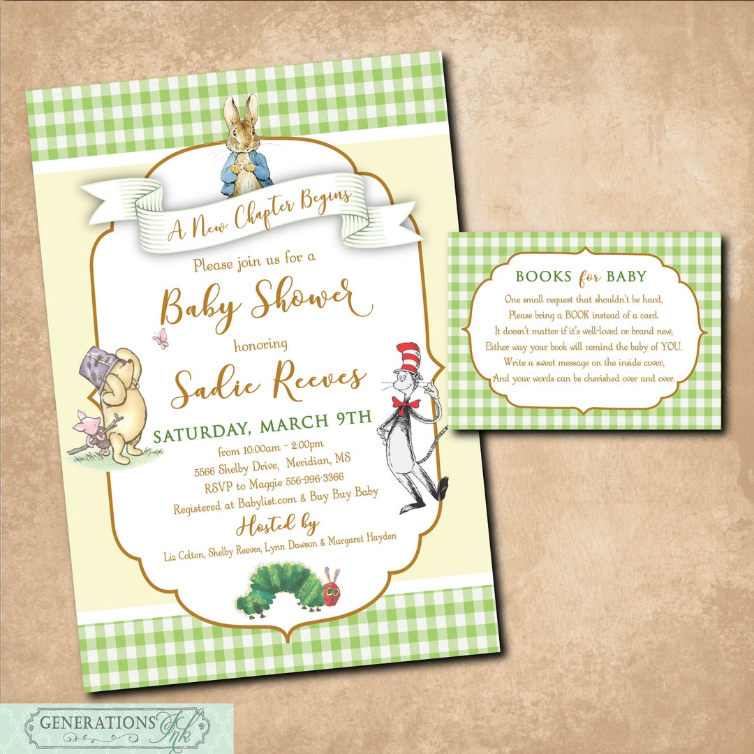 Storybook Baby Shower Invitation, Book Theme Baby Shower, Book Request ...