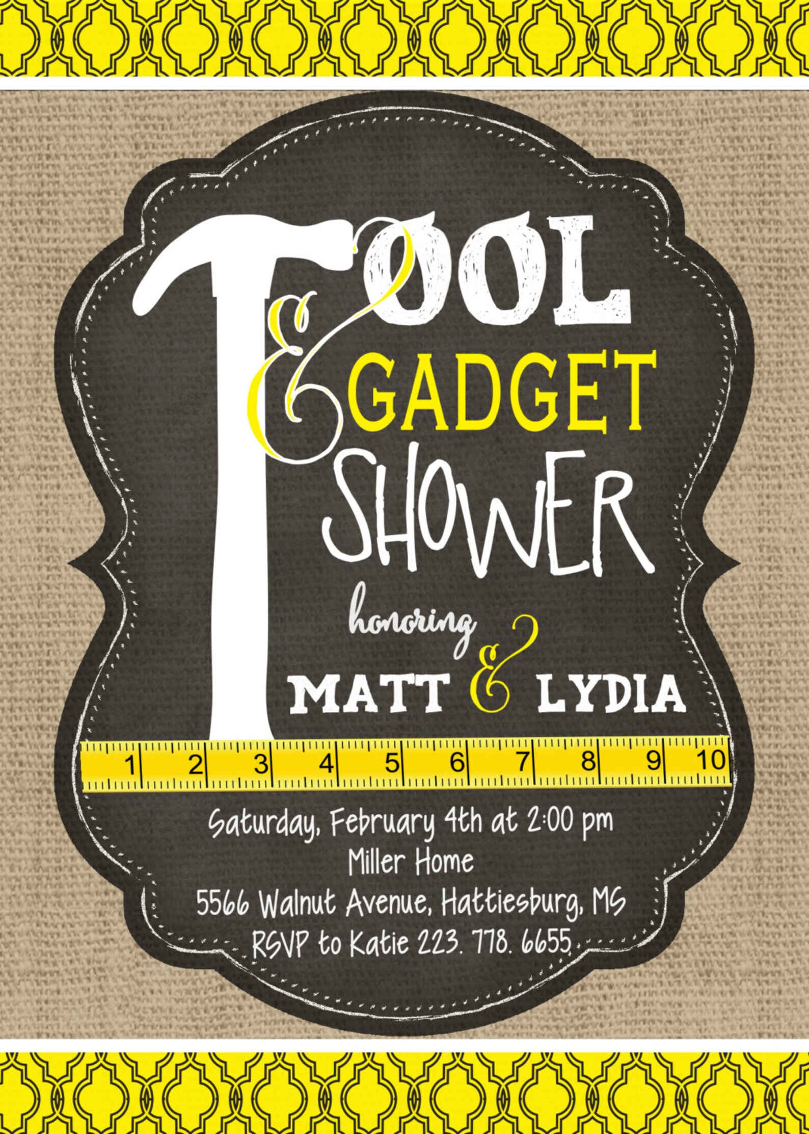 Tool and Gadget Shower Invitation, Honey Do Shower, Groom Shower ...
