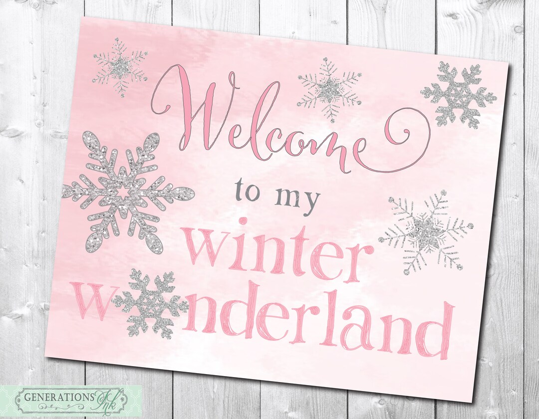 INSTANT DOWNLOAD, Winter Birthday Welcome Sign, Winter Wonderland Sign ...