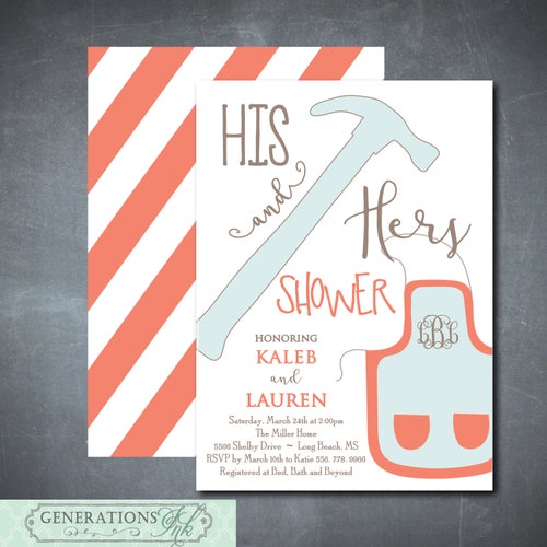 Couples Shower Invitation Tool and Gadget Shower Invite - Etsy