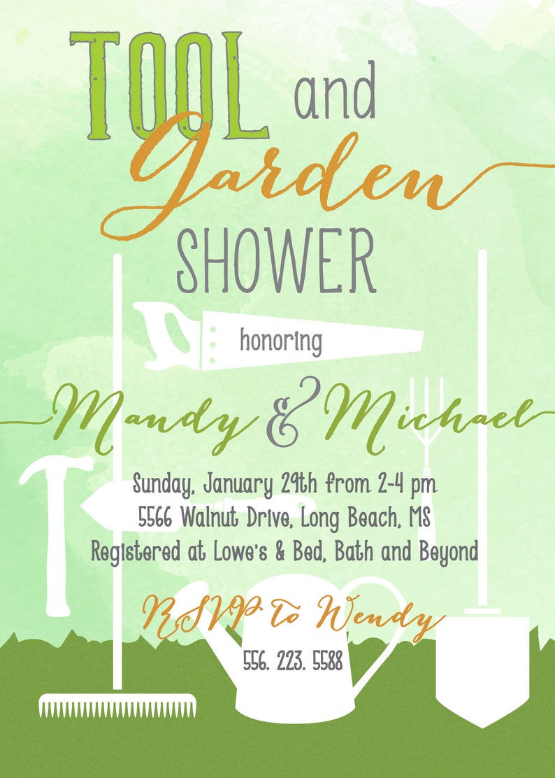 Tool and Garden Shower Invitation Honey Do Shower Invitation - Etsy